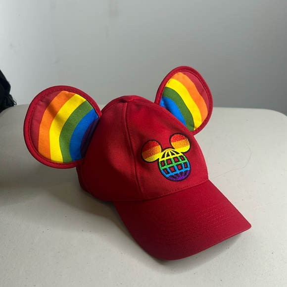 Disney | Accessories | Disney Rainbow Pride Mickey Ears Baseball Cap ...